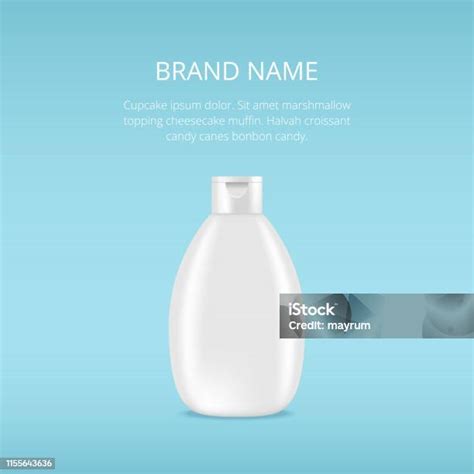 크림 샴푸 젤 로션의 화장품 병 이랑 광고 템플릿 화장품 패키지 파란색 배경에 항아리 벡터 일러스트 레이 션 3차원 형태에 대한 스톡 벡터 아트 및 기타 이미지 Istock