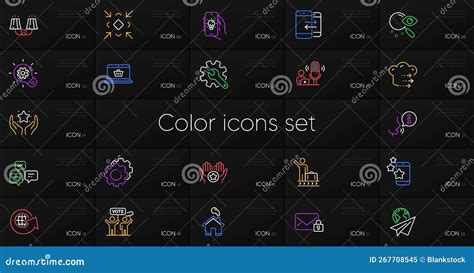 Set Of Electric App Best App And Customisation Line Icons For Design Vector Stock Vector
