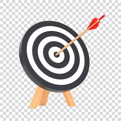 premium psd arrow hit to center of dartboard isolated on white