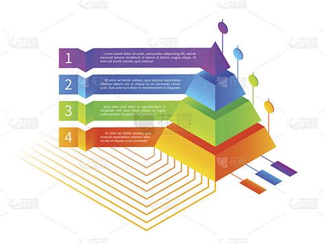 矢量等距信息图金字塔插图。