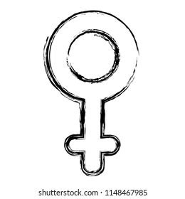 Line Pictogram Woman Sex Symbol Style Stock Vector Royalty Free