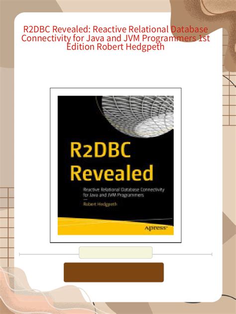 R2dbc Revealed Reactive Relational Database Connectivity For Java And Jvm Programmers 1st