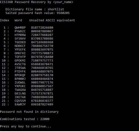 Password Recovery In C Programming Answer