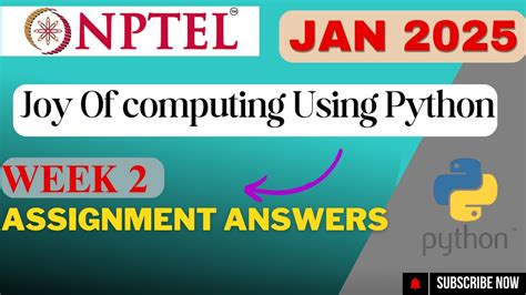 Joy Of Computing Using Python Nptel Week 2 Assignment Answersswayam