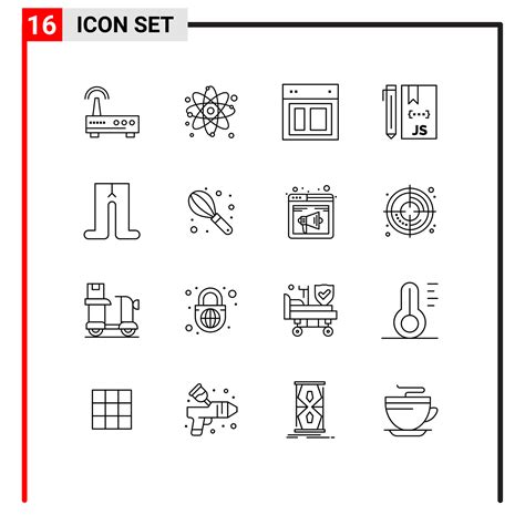 16 creative icons modern signs and symbols of programming develop design coding website editable