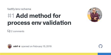 Add Method For Process Env Validation · Issue 1 · Fastifyenv Schema