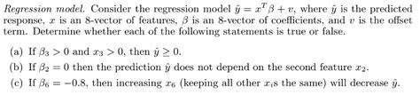 solved regression model consider the regression model ỳ