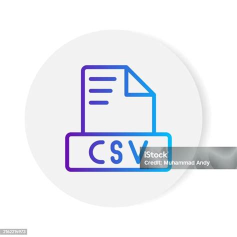 Csv 문서 형식 파일 아이콘입니다 그라디언트 윤곽선으로 벡터 일러스트 레이 션 0명에 대한 스톡 벡터 아트 및 기타 이미지