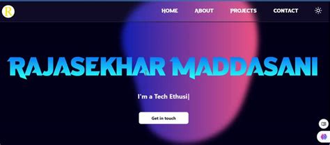 Rajasekhar Maddasani On Linkedin Frontenddeveloper Portfolio Webdevelopment Reactjs Html Css