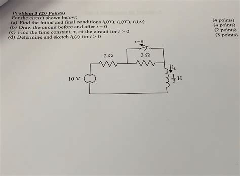 solved problem 3 20 points for the circuit shown below