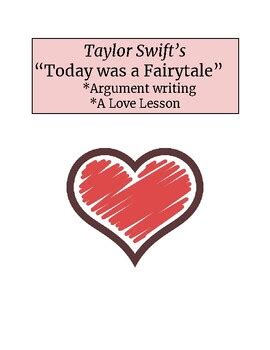 Taylor Swift Love Argument Writing By Heart And Smart ELA Mart TPT