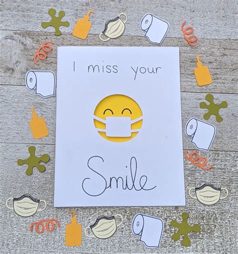 I Miss Your Smile Quarantine Miss You Card Social Etsy