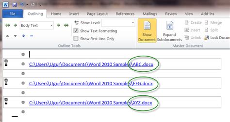 How To Create Separate Sub Documents From An Existing Ms Word 2010 Document Technical