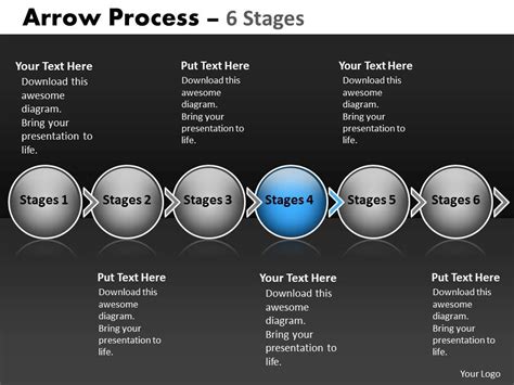 Arrow Process 6 Stages 14 PowerPoint Slide Templates Download PPT Background Template