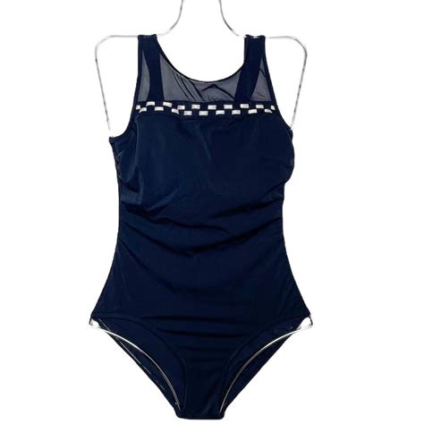 Vintage Maxine Of Hollywood Swimsuit Black With Mesh Depop