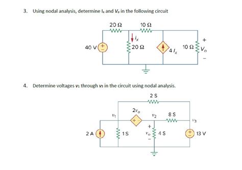Solved Using Nodal Analysis Determine Lx And Vo In The Chegg Com