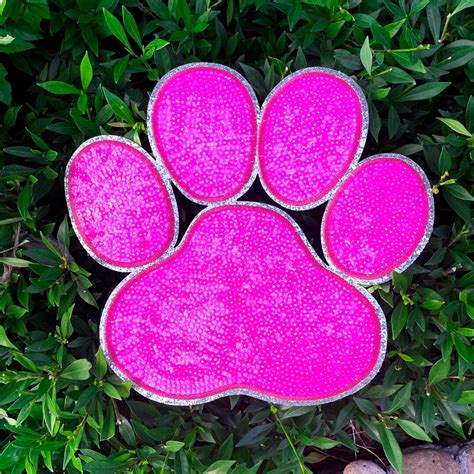 Pink Paw Patch Paw Print Patch Large Patches Chenille Patch Sequin