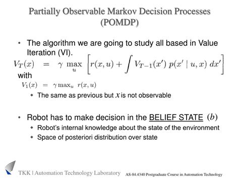Ppt Partially Observable Markov Decision Process Chapter 15 And 16