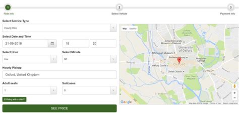 drivenot booking form how to set up hourly hire
