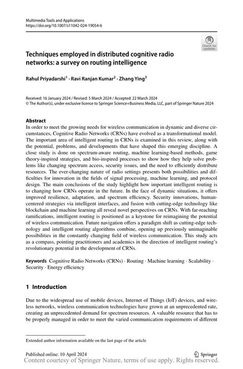 Techniques Employed In Distributed Cognitive Radio Networks A Survey On Routing Intelligence