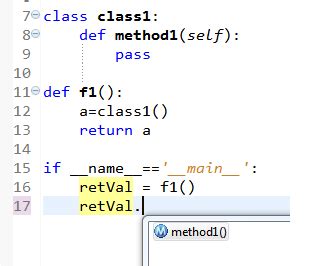 Intellisense For Returned Python Object S Methods Stack Overflow
