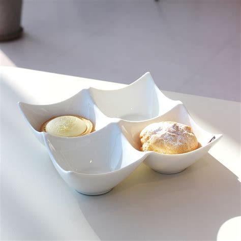 로얄보덴 사절 나눔접시 딥깊은접시 4칸 반찬그릇 접시 디저트 트레이 사각 도자기 완두콩 티몬