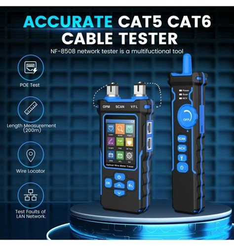 광 트래커 Lcd 라인 디지털 검사기 파인더 네트워크 충전식 테스터 Poe 케이블 Noyafa Nf8508 티몬