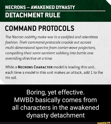 Necrons Awakened Dynasty Detachment Rule Command Protocols The Necron