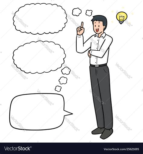 Set Man Thinking Royalty Free Vector Image VectorStock