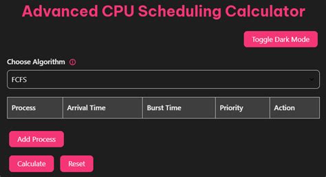 Free Cpu Scheduling Calculator 2025