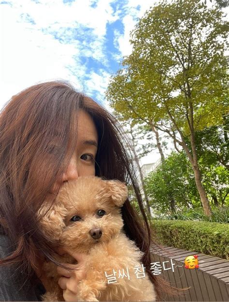 Chosun Online 朝鮮日報 チェ・ジウ、愛犬との散歩姿を公開すっぴんでも輝く美しさ