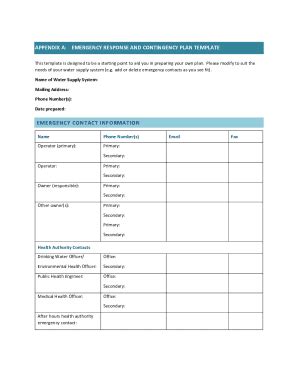 Fillable Online ERCP Appendices A To C With Blank Emergency Types Template Fax Email Print