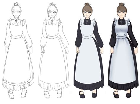 The Best 30 Maid Dress Drawing Reference