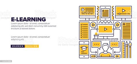 Elearning Concept For Landing Page Website Banner Design Online Advertising Advertising And