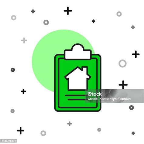 채워진 개요 흰색 배경에 격리된 집 계약 아이콘 계약서 작성 서비스 문서 작성 신청서 작성 벡터 가득 찬에 대한 스톡 벡터 아트