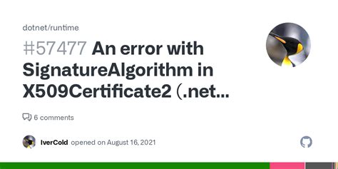 An Error With SignatureAlgorithm In X Certificate Net Core Net Issue