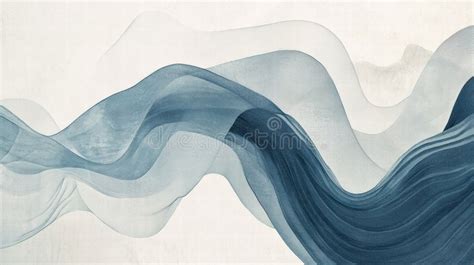 Fluid Wave Pattern In Blue Tones On A Soft White Background Creating A Calming Visual Effect