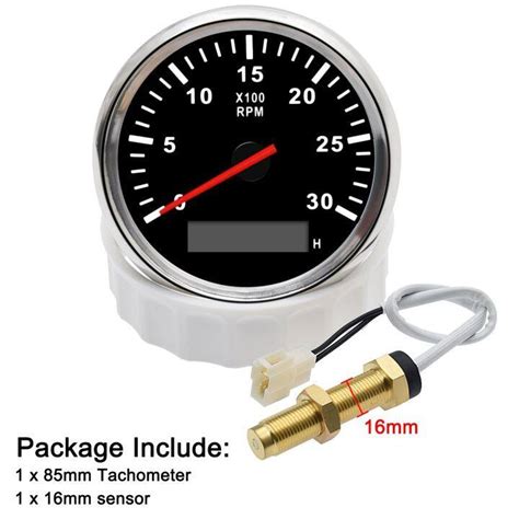 3k Bs Set 85mm 3000rpm 4000rpm Meter M16 Tachometer Sensor Gasoline Diesel Engine Tacho With