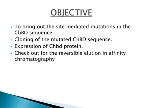 Invitro Mutagenesis Of Chbdchitin Binding Domainto Create An Ppt