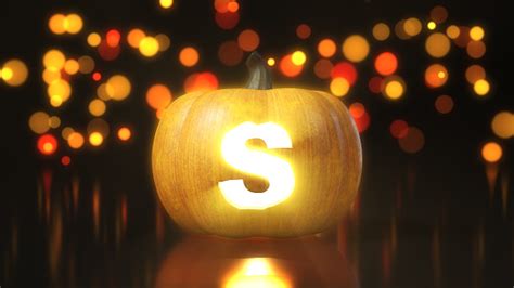 할로윈 호박에 조각 된 편지 S 배경에 보케 효과와 3d 일러스트 3차원 형태에 대한 스톡 사진 및 기타 이미지 3차원 형태 Diy 공포 무서움 Istock