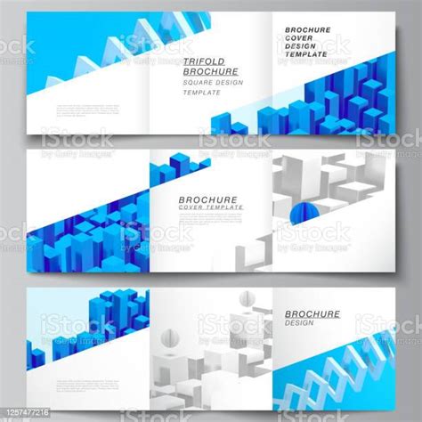 사각형의 벡터 레이아웃은 삼중 브로셔 전단지 잡지 표지 디자인 책 디자인을위한 디자인 템플릿을 다룹니다 동적 사실적인 기하학적
