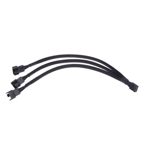 POPLIS Black Pin PWM Fan Cable Cooling To Ways Splitter Sleeved Extension Cable Walmart Com