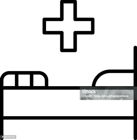 크로스 오버 베드 격리 벡터 기호 편집 가능한 획 다양한 유형의 디자인 배너 인포 그래픽 상점 상점 웹 사이트에 적합 가정의 방에 대한 스톡 벡터 아트 및 기타 이미지