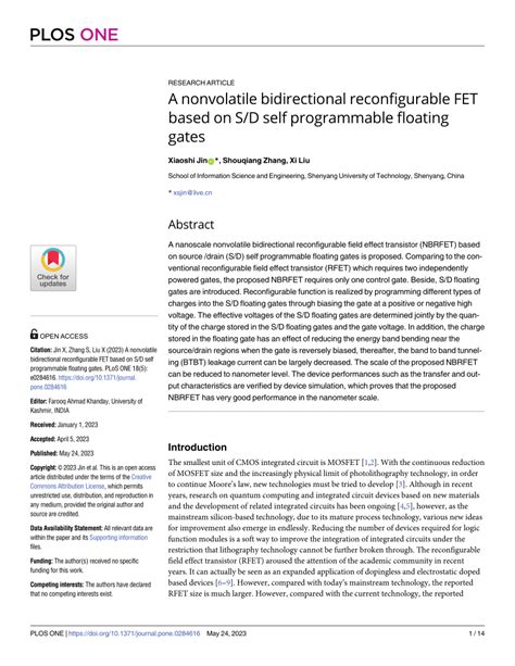 Pdf A Nonvolatile Bidirectional Reconfigurable Fet Based On Sd Self
