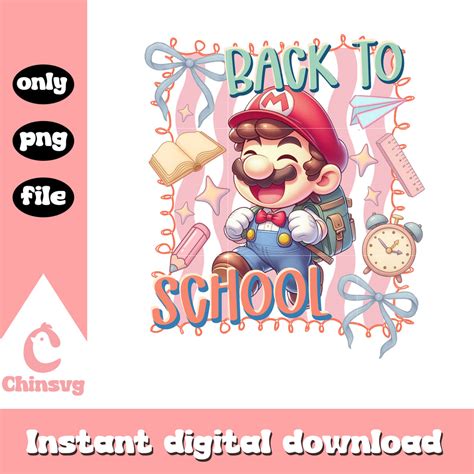 Mario Back To School Coquette Design Png Super Mario Character Png