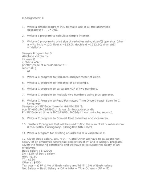 C Assignment 1 6 8 19 Pdf Computers