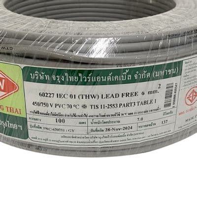 Ctw Iec 01 Thw 1 X 6 Sqmm Electric Cable Length 100 Meter Grey