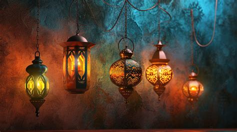 라마단 카림에 등불을 걸다 라마단 램프 라마단 빛 아랍어 램프 배경 일러스트 및 사진 무료 다운로드 Pngtree