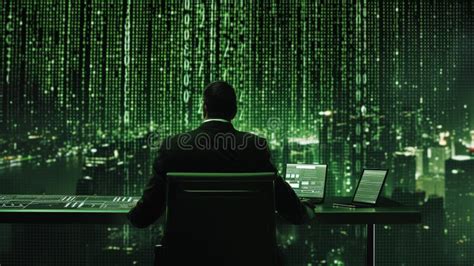 Matrix Style Binary Code Digital Background With Falling Numbers Stock Image Image Of