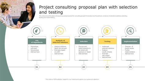 Project Consulting Proposal Plan With Selection And Testing Ppt Powerpoint